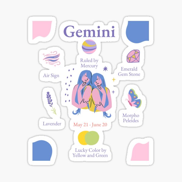 "Gemini" Sticker for Sale by RubtifyWonders | Redbubble