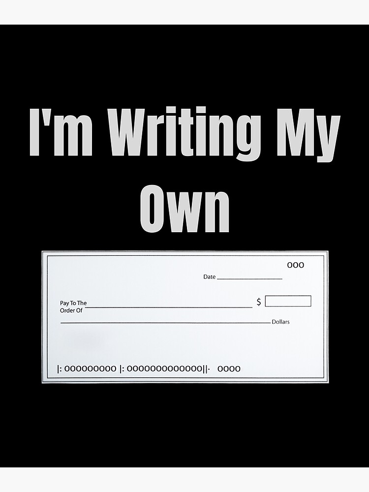 Impression photo « J'écris mon propre chèque, icône de chèque, couleur ...