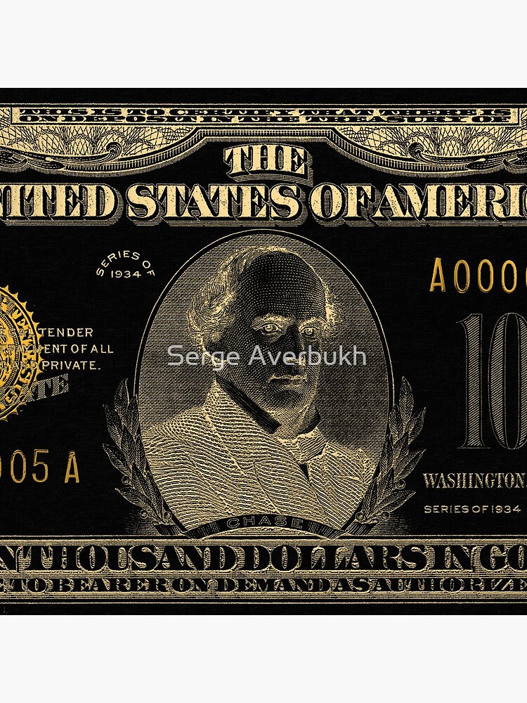 "U.S. Ten Thousand Dollar Bill - 1934 $10000 USD Treasury Note in Gold ...