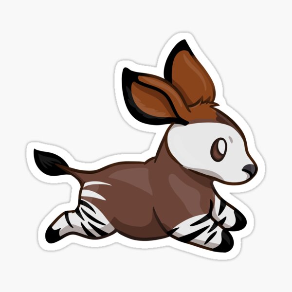 "Running Chibi Okapi" Sticker by PlumeHarfang | Redbubble