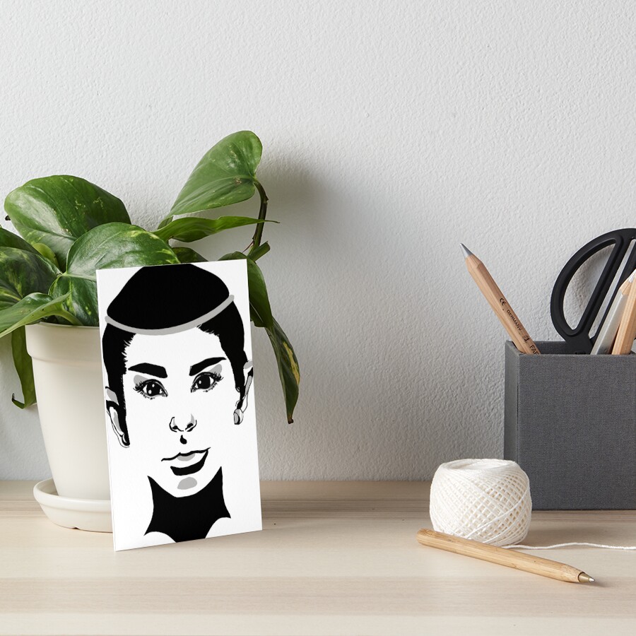 "Audrey Portrait" Art Board Print for Sale by madsartnpics | Redbubble