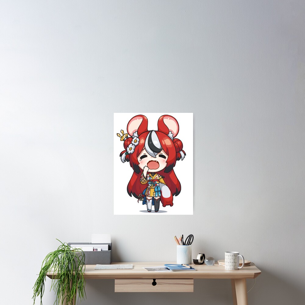 Poster « Hakos Baelz Bae Hololive Council Anglais Sleepy Yawning Kimono ...