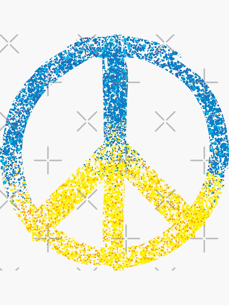 "PEACE UKRAINE - FREE UKRAINE - UKRAINIAN COLORS" Sticker by TeesD ...