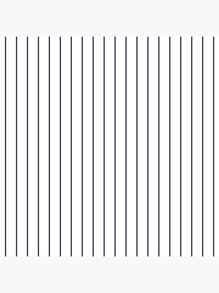 Lámina fotográfica « Líneas de rayas de béisbol azul clásico en blanco ...