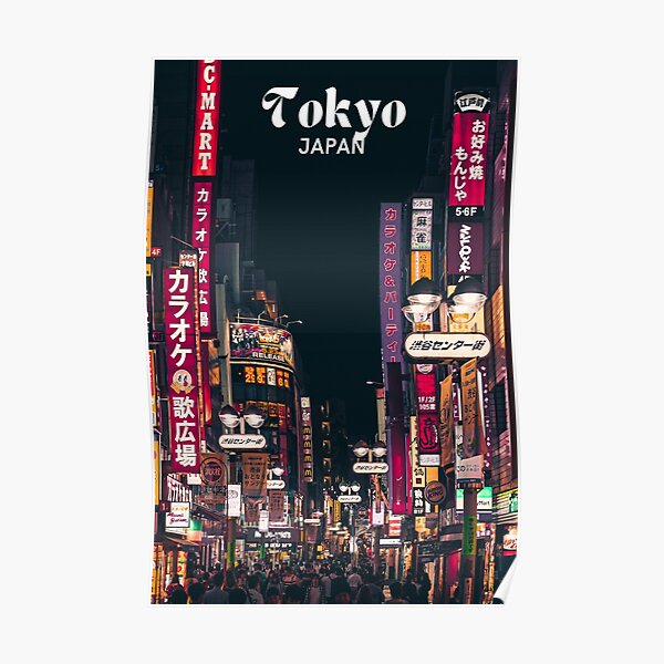 "Tokyo, Japan - Shibuya" Poster for Sale by oko-designs | Redbubble