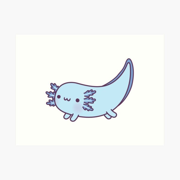 "Cute Blue Axolotl Doodle" Art Print for Sale by rustydoodle | Redbubble