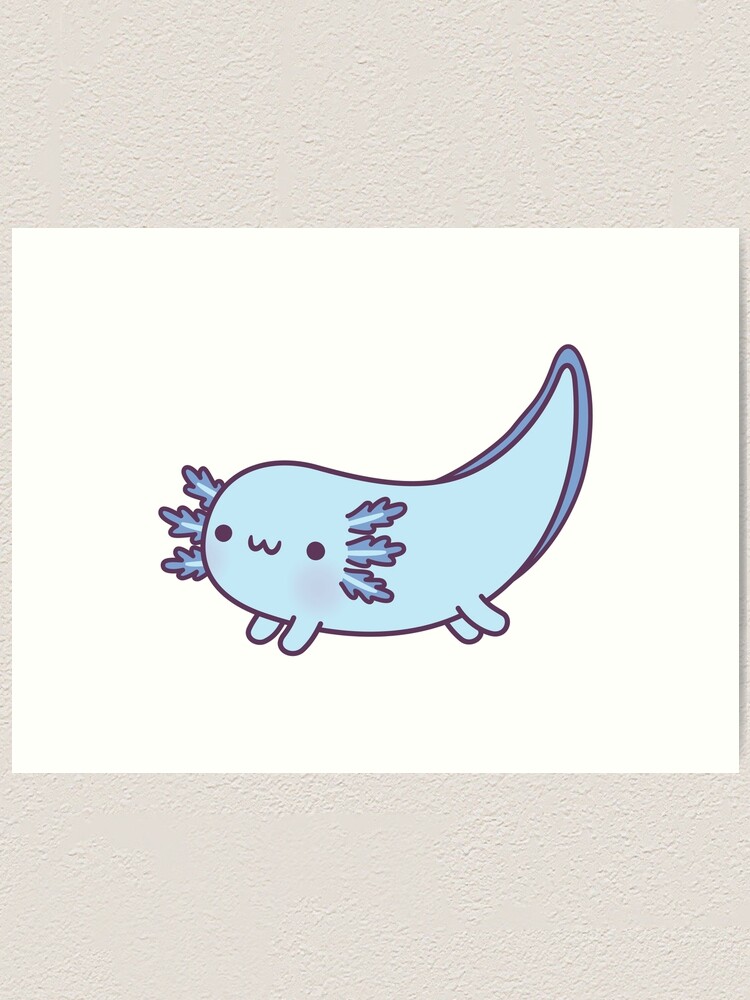 "Cute Blue Axolotl Doodle" Art Print for Sale by rustydoodle | Redbubble