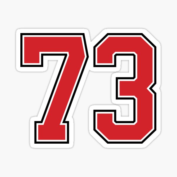 "Sports Number 73, red black color lucky sport seventy three" Sticker ...