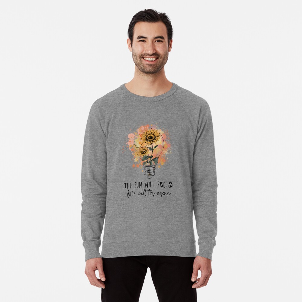 "The Sun Will Rise, We Will Try Again Retro Sunflower Lightbulb ...