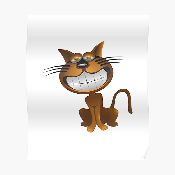 "Smiling cat funny drawing of a smiling cat, cartoon cute and funny ...