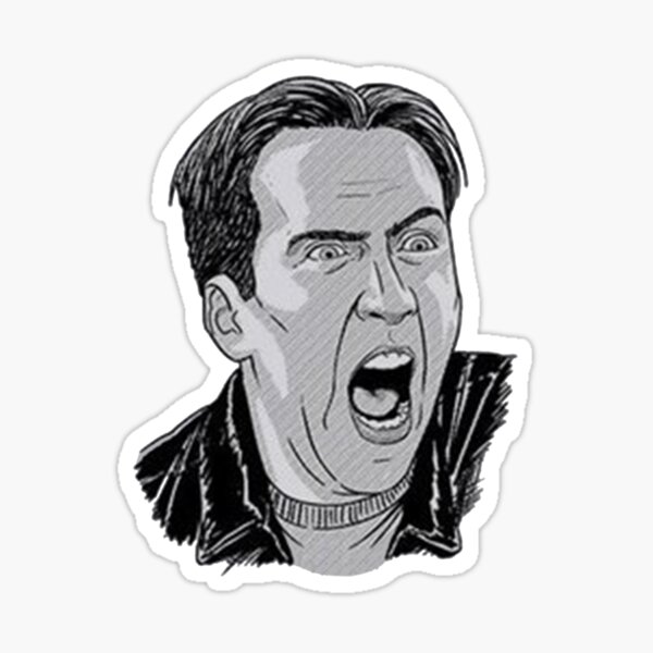 "Nicolas Cage" Sticker by merlingiuslionu | Redbubble