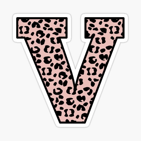 "Leopard Monogram V Trendy Pink & Black" Sticker for Sale by ...