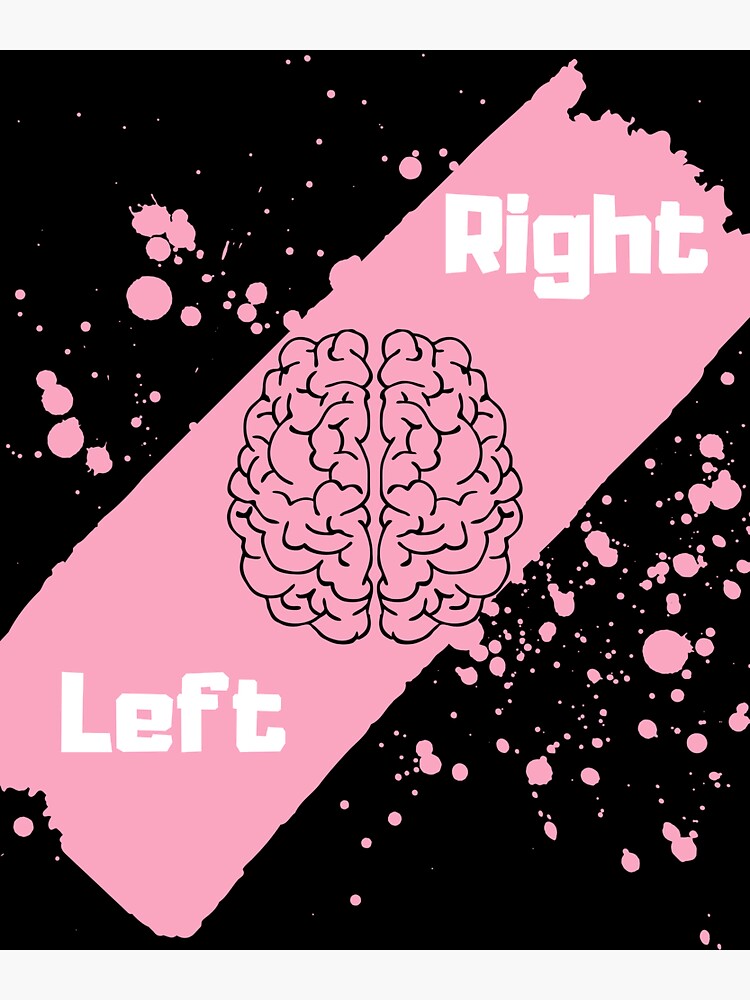 "Funny Pink Left, Right Brain splash art." Sticker for Sale by ...