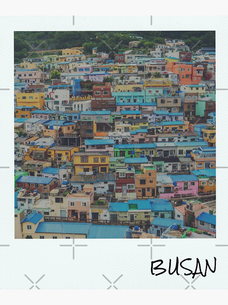 "Busan South Korea Vintage Film White Frame Souvenir" Sticker for Sale ...
