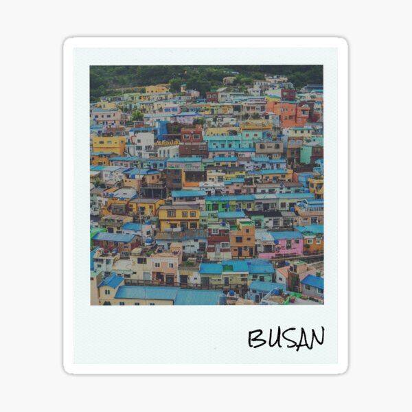 "Busan South Korea Vintage Film White Frame Souvenir" Sticker for Sale ...