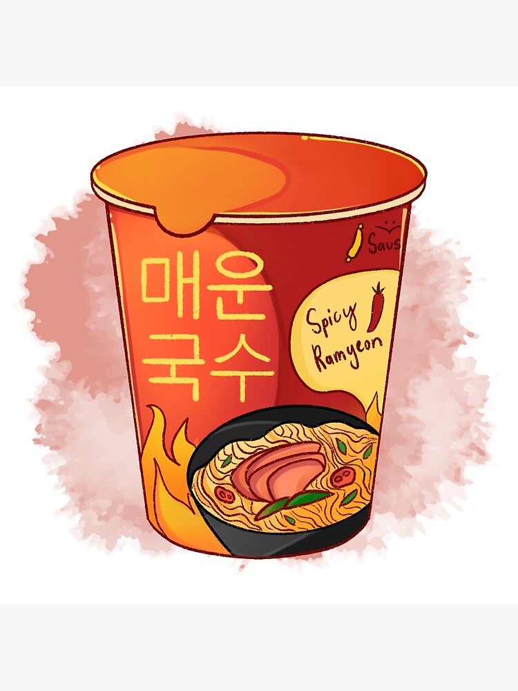 "Spicy Ramyeon, Ramen Noodles, Korean Food" Poster for Sale by Keffy ...