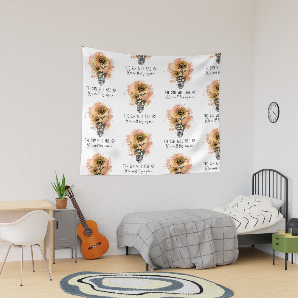 "The Sun Will Rise, We Will Try Again Retro Sunflower Lightbulb ...