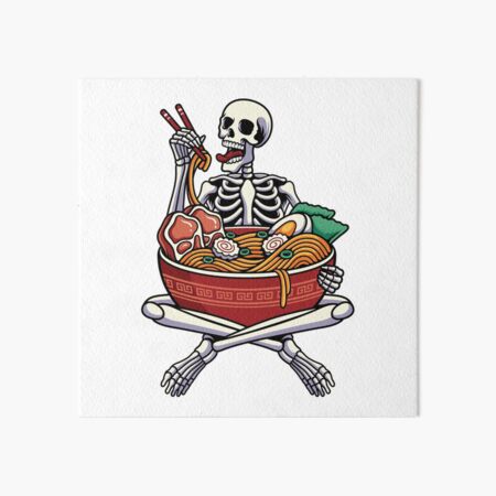 "Skull eating a delicious bowl of ramen noodles japanese kanji means ...