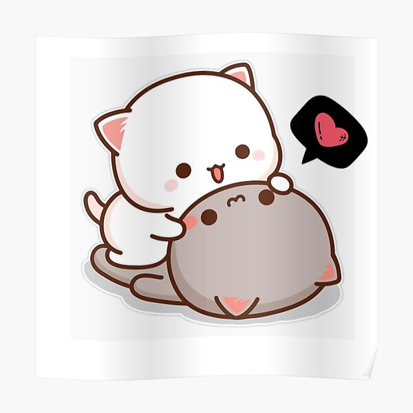 "cute Peach and Goma love story" Poster by Mochi-design | Redbubble