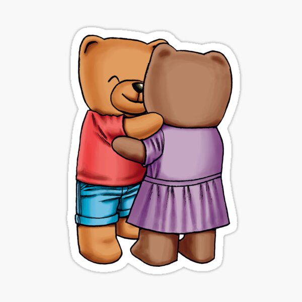 "Hugging teddy bears" Sticker by Cealon | Redbubble