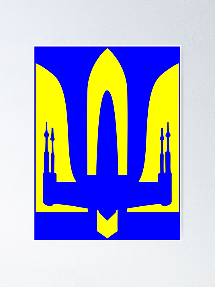 "Ukraine coat of arms X-wing starfighter" Poster for Sale by ...