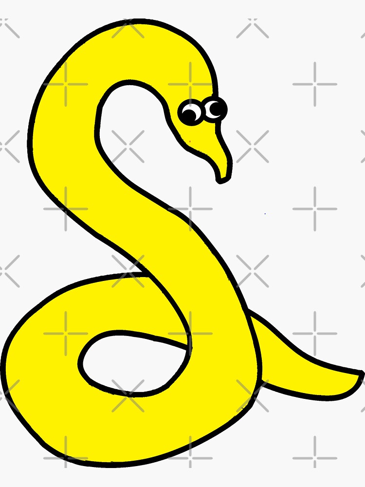 "Yellow Worm on String Logo Design" Sticker by BlueCatFish | Redbubble