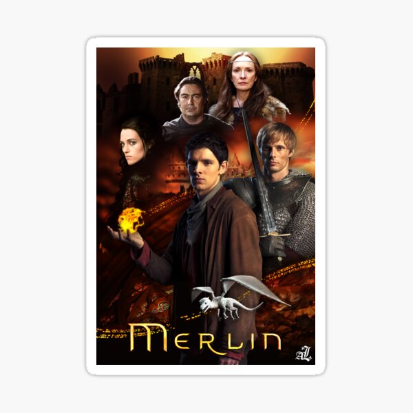 "BBC Merlin Poster 27" Sticker by Alysaurum | Redbubble