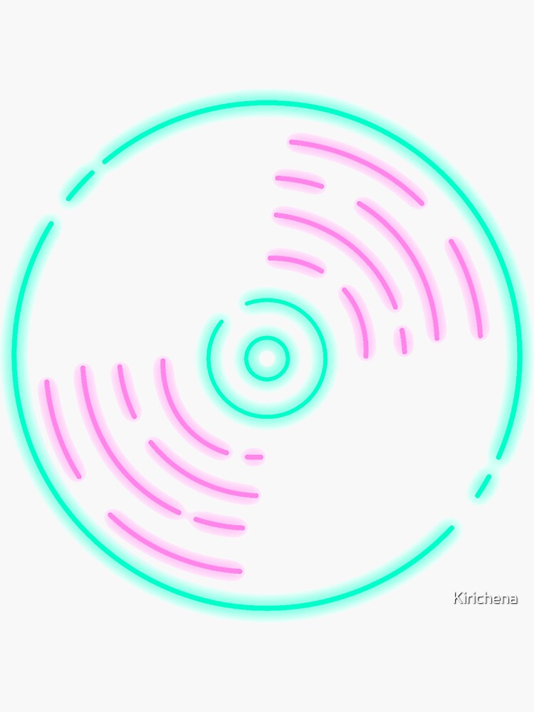 "Neon disk" Sticker by Kirichena | Redbubble