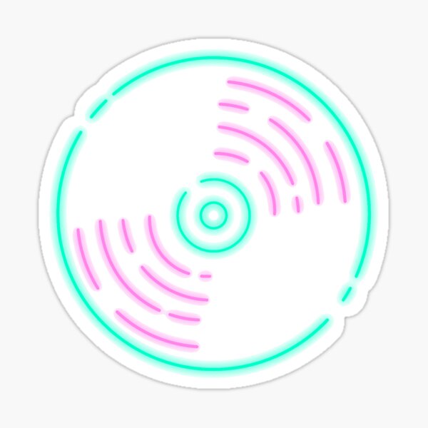 "Neon disk" Sticker by Kirichena | Redbubble