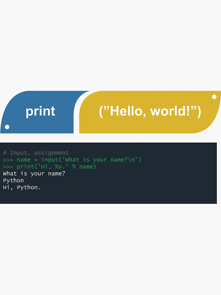 "Hello World Python" Sticker by ceear7 | Redbubble