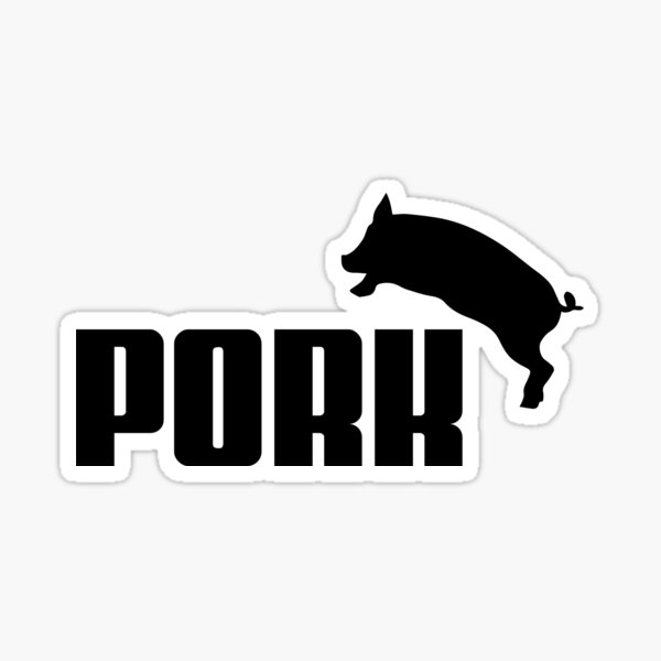 "Pork Bacon Grill Beef BBQ" Sticker by Dodgefather | Redbubble
