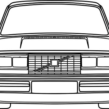 "Volvo 240 USA Front black lines" Art Print for Sale by EdimDesign ...