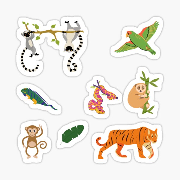 Pegatina «Paquete de pegatinas de animales de la selva» de stickers ...