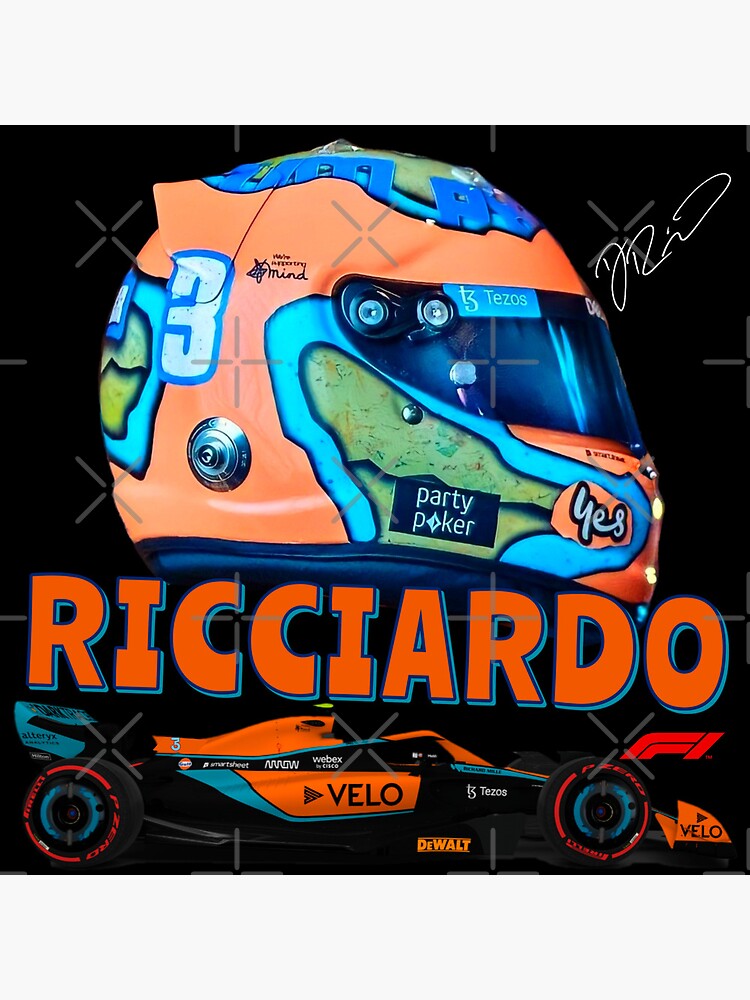 Lámina metálica «Daniel Ricciardo Casco 2022 de Formula 1 Mclaren Team ...
