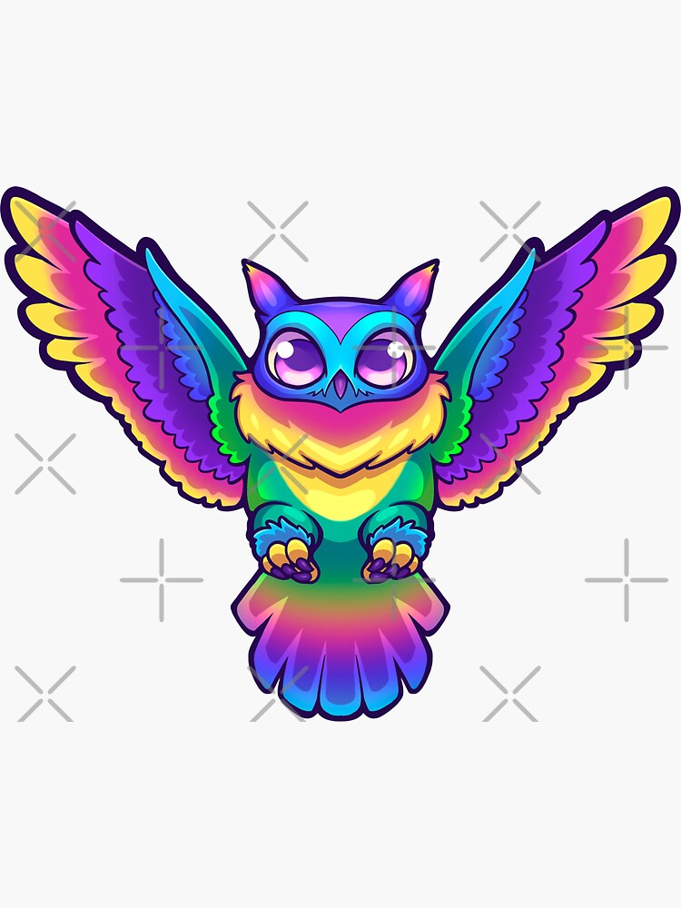 "Pride Owl (Tropical)" Sticker by SashaArtz | Redbubble