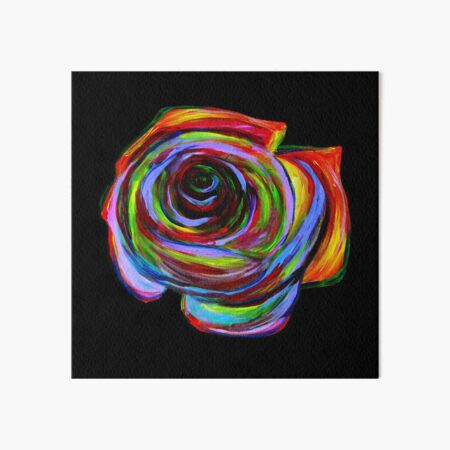 "Crazy Psychedelic Rainbow Rose, Acrylic Painting by Angela Dufour" Art ...