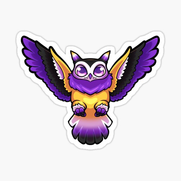 "Non Binary Pride Owl" Sticker by SashaArtz | Redbubble