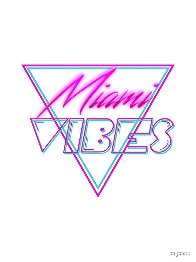 ""Miami Vibes" - Retro Néon 80's Style" Art Print for Sale by saysano ...