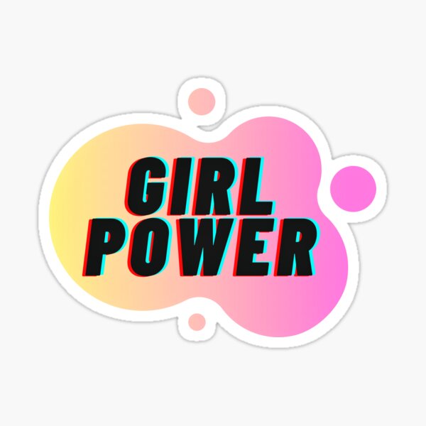 "Girl Power - Yellow and Pink Woman Empowerment Quotes" Sticker for ...