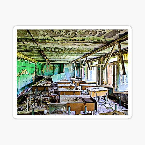 "Chernobyl school room" Sticker by BIHSELLER | Redbubble