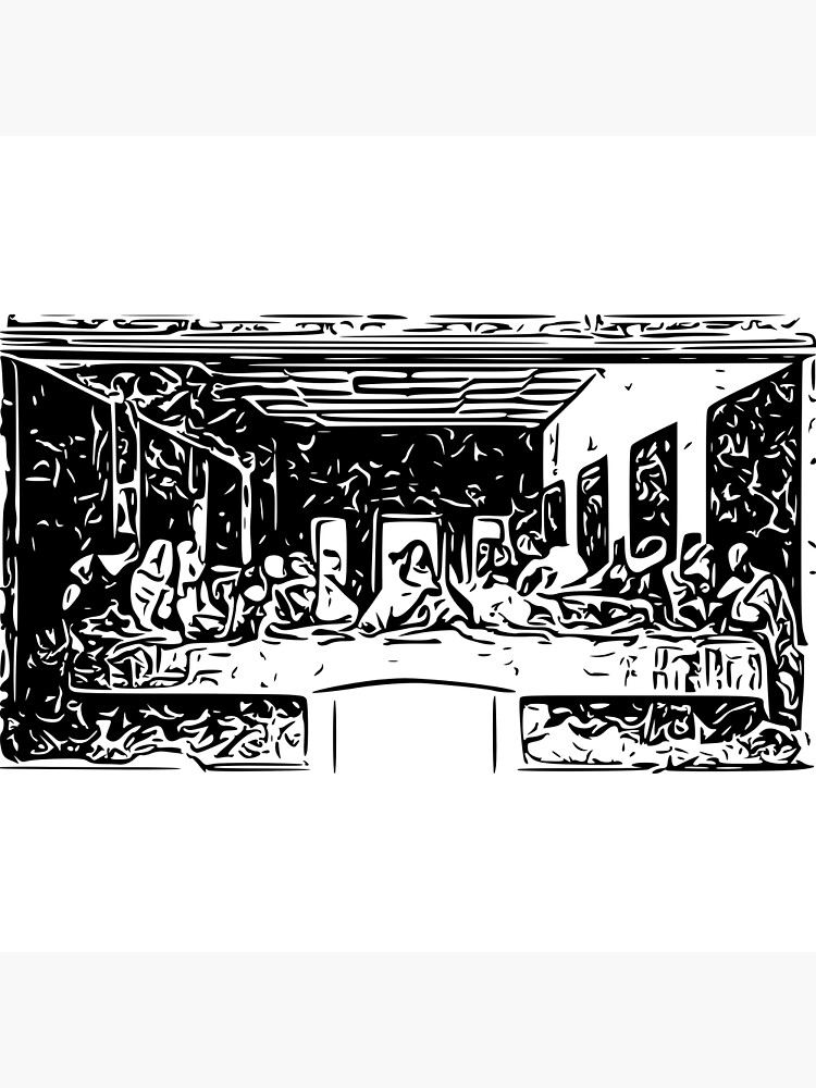 Leonardo da Vinci | The Last Supper | Line art Premium Matte Vertical ...