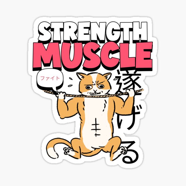 "Workout Cat" Sticker by KAWAII-HQ | Redbubble