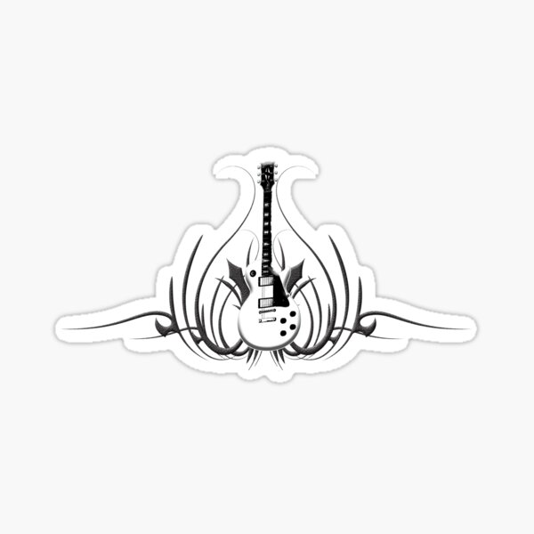 "Guitar logo " Sticker for Sale by Drumnoise | Redbubble