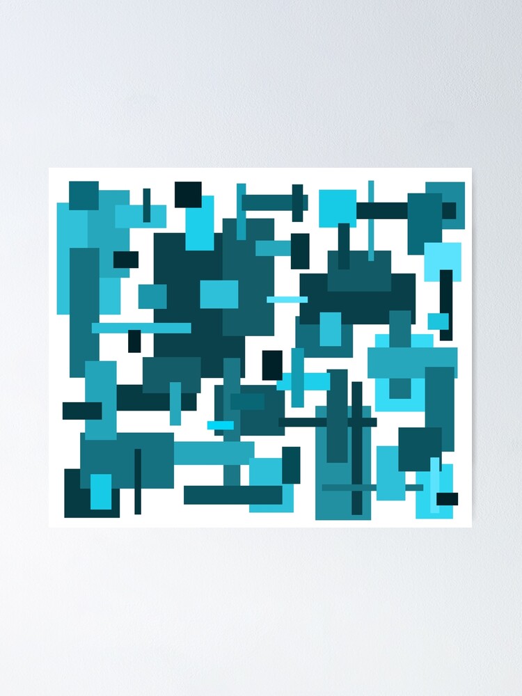 "Bluey green blocks" Poster for Sale by AderynDesigns | Redbubble