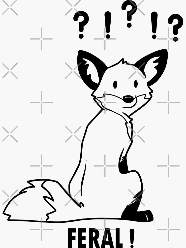 "Funny Fox Feral" Sticker by RYUK20 | Redbubble