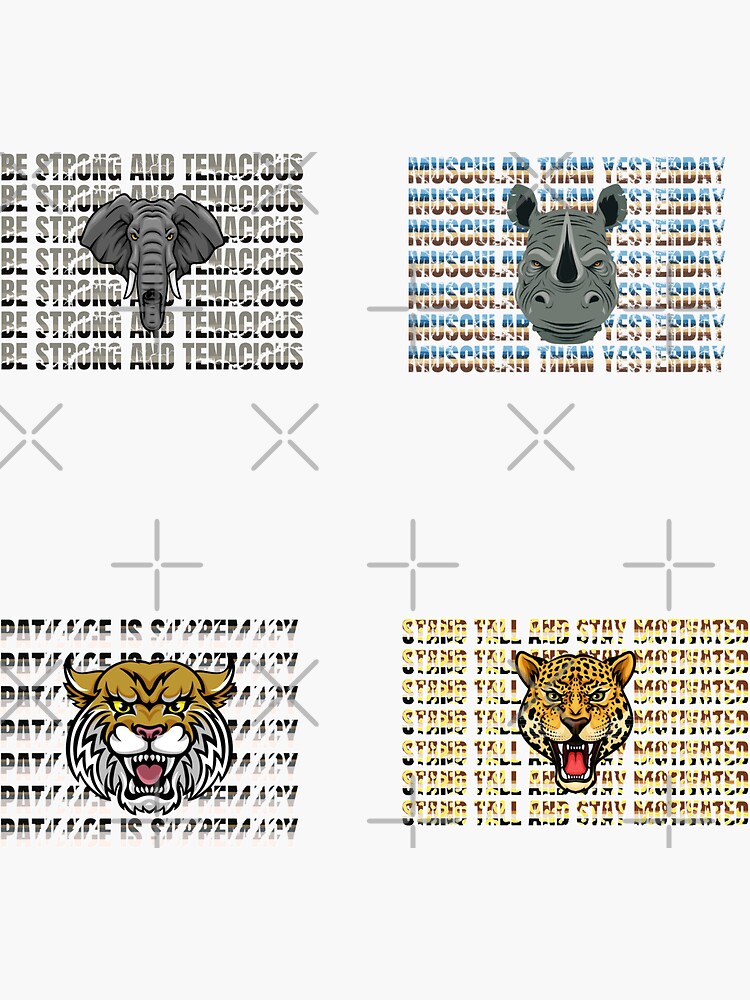 "Motivational Wild Animals Statement Pack" Sticker for Sale by ...