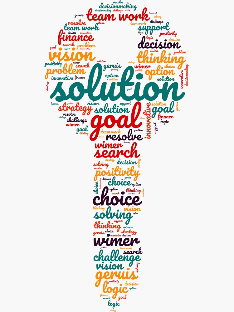 " funny - cute - solution word clouds" Sticker for Sale by ...