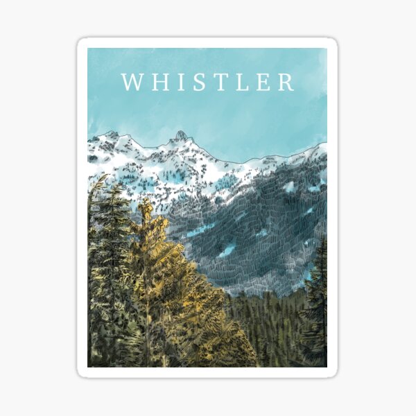 "Whistler mountain painting" Sticker by Sondorart | Redbubble