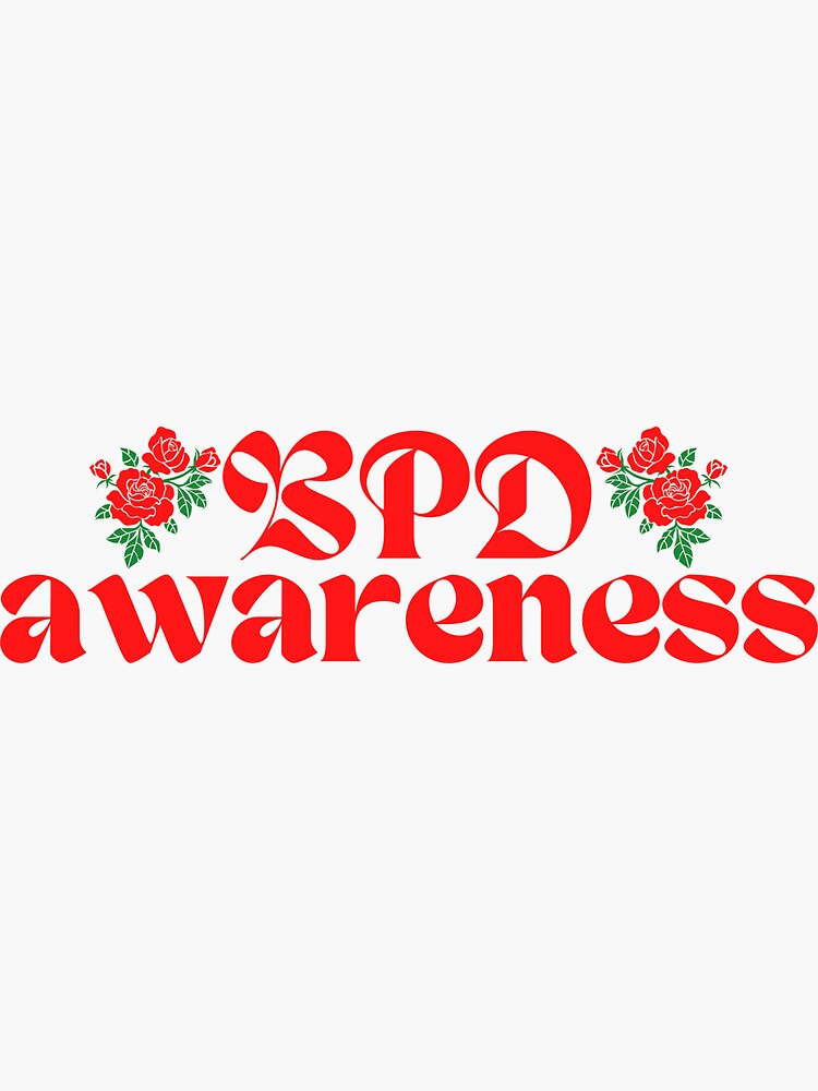 "BPD awareness red rose design " Sticker by Holly-berry-art | Redbubble