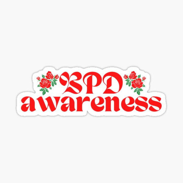 "BPD awareness red rose design " Sticker by Holly-berry-art | Redbubble